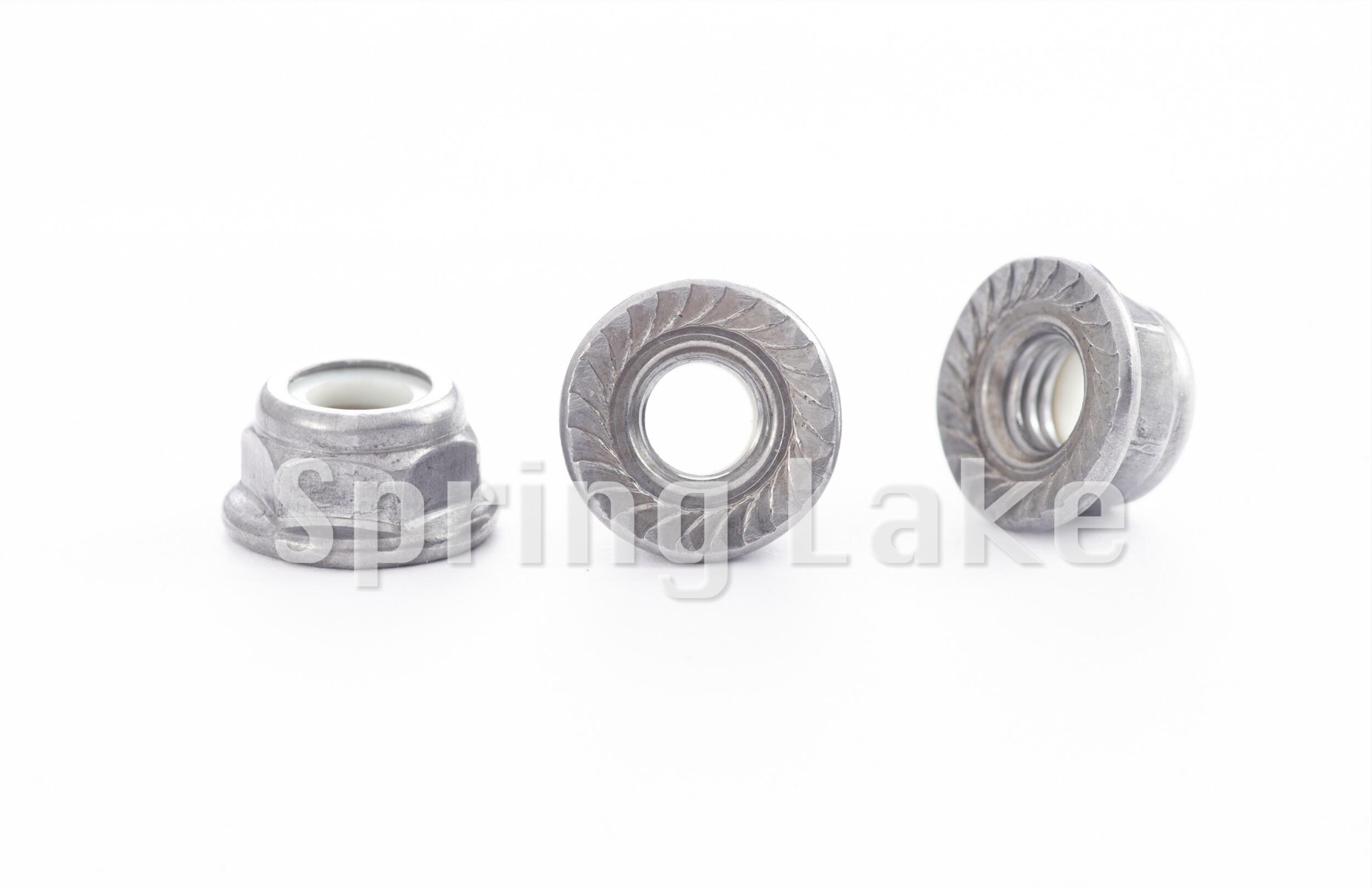 Hex Flange White Nylon Insert Lock Nut - Spring Lake